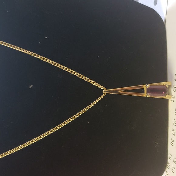 Avon | Jewelry | Vintage Avon A Shaped Necklace With Purple Stone ...
